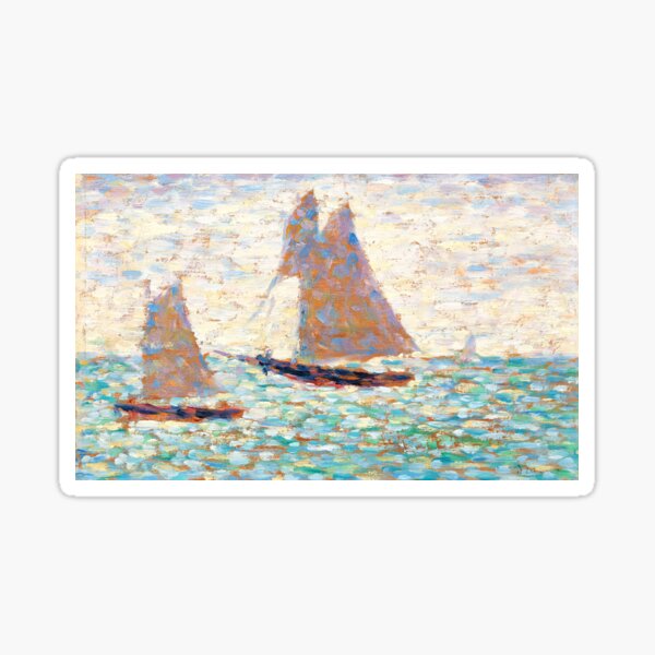 "Two Sailboats at Grandcamp" Sticker for Sale by rimmatv | Redbubble
