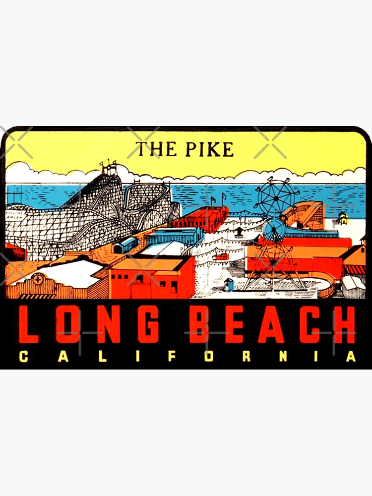 "Long Beach California Vintage Travel Decal" Sticker by hilda74 | Redbubble