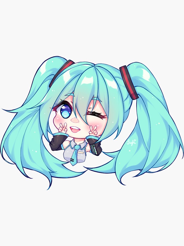 "Hatsune miku Chibi" Sticker for Sale by IufiDigitalArts | Redbubble
