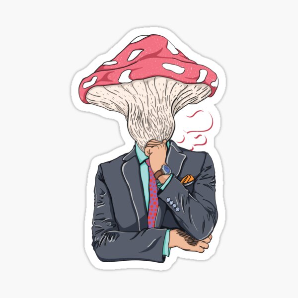 "Mushroom Head" Sticker for Sale by AlphaQuadrant | Redbubble