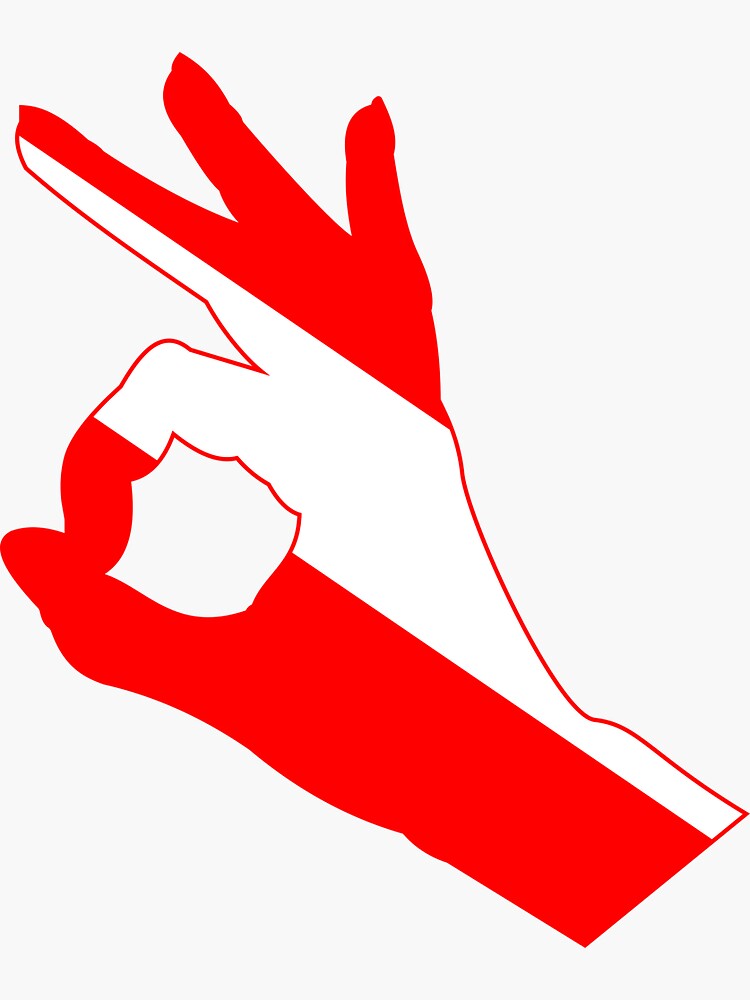 "Scuba Diving OK sign in Divers Down Flag colors" Sticker for Sale by ...