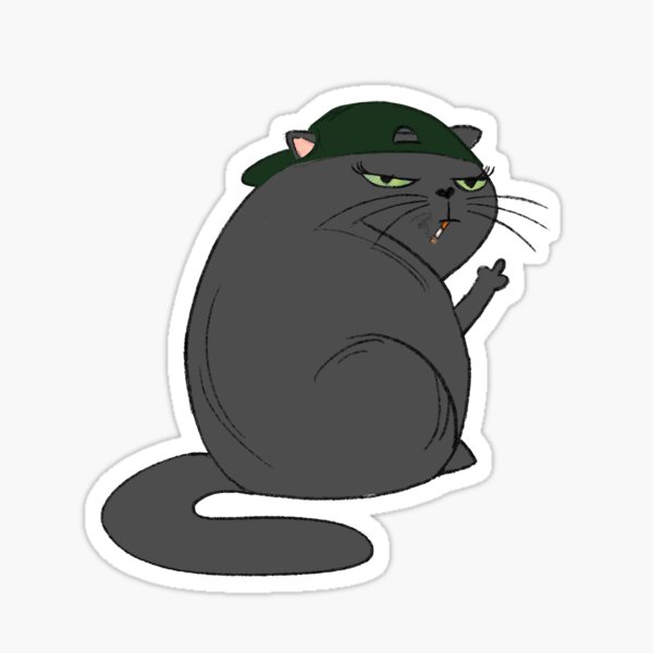 "Copy of Smoking Cat" Sticker for Sale by thannabinol | Redbubble