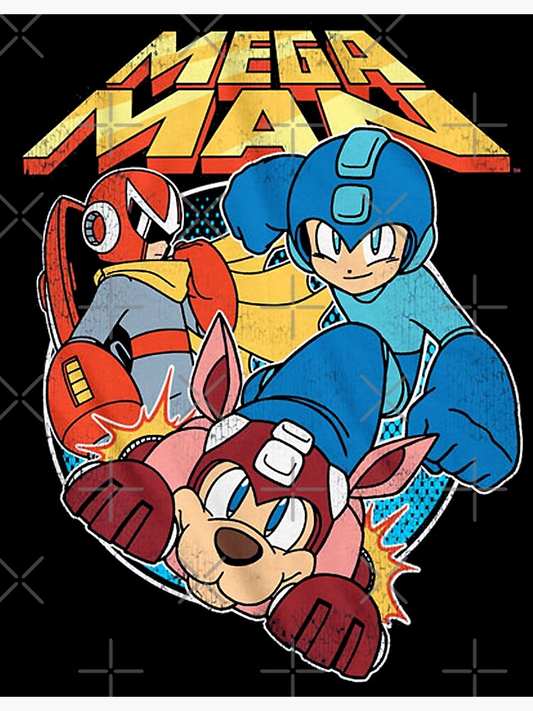 "Proto Man Rush And Mega" Poster by carrerajo | Redbubble