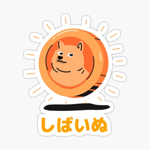 "Japanese Shiba Inu Coin - SHIB" Sticker for Sale by Orange-juice-L ...