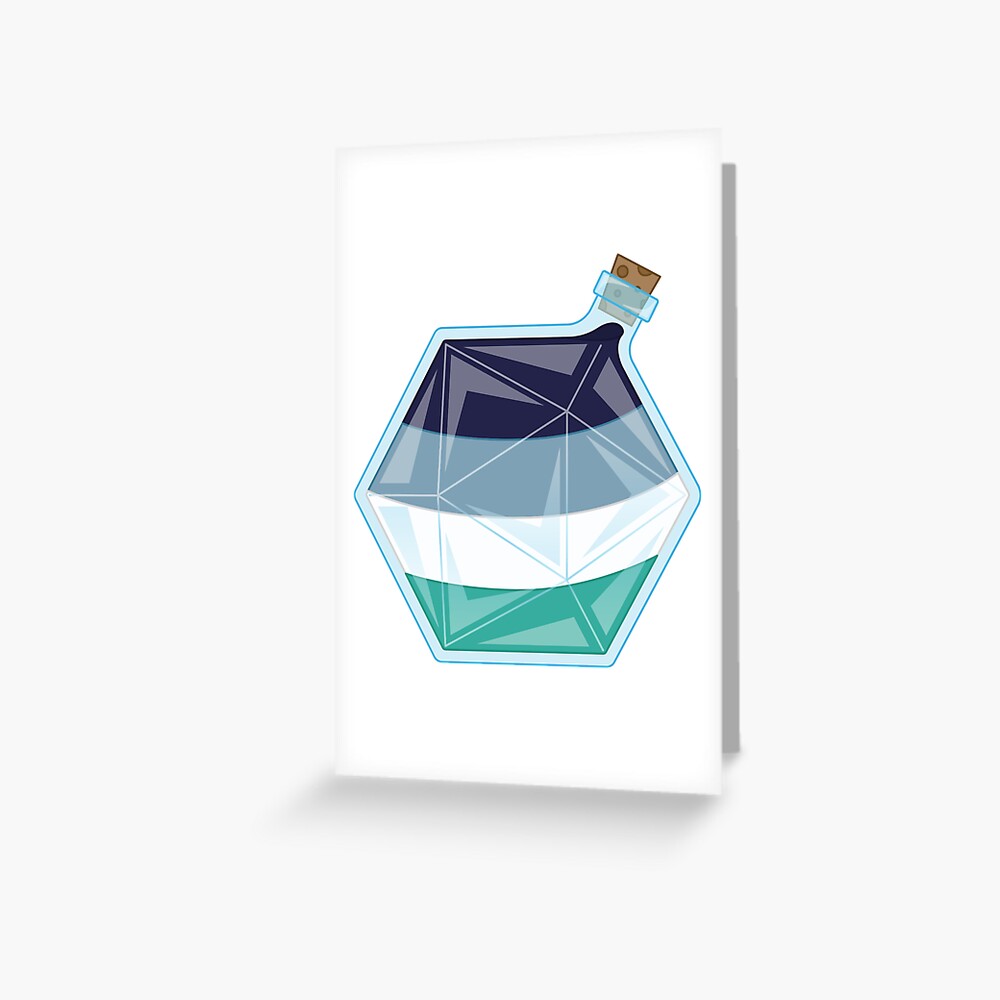D20 Oriented Aroace Pride Flag Potion Bottle Greeting Card By