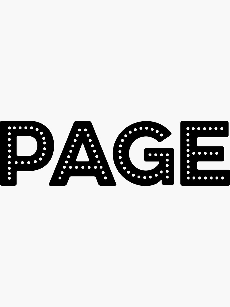 "Page - contemporary fun handwriting" Sticker by hardscuffle | Redbubble