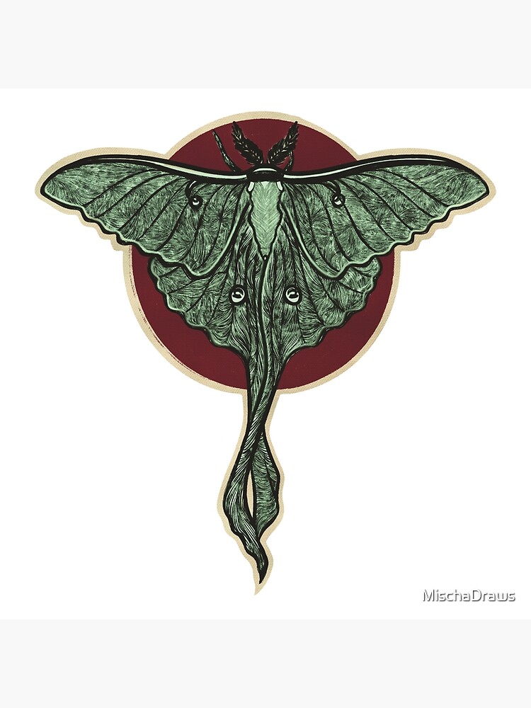 "Luna Moon Moth (Giant Silk Moth)" Poster for Sale by MischaDraws ...