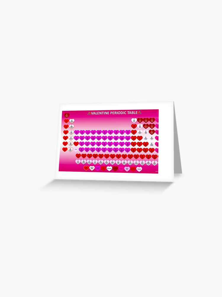 "Valentines Day Periodic Table" Greeting Card for Sale by sciencenotes ...