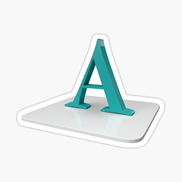 "Standing 3D capital A letter" Sticker by nuzio | Redbubble