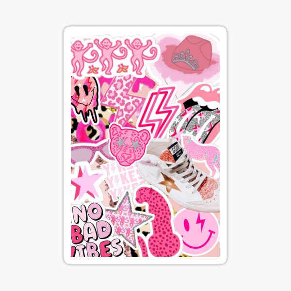 "Preppy pink collage" Sticker for Sale by weezecogg | Redbubble
