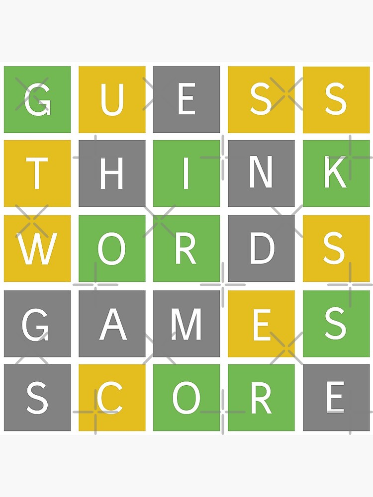 "Wordle Word Scramble Puzzle Game" Sticker for Sale by KrisInStitches ...