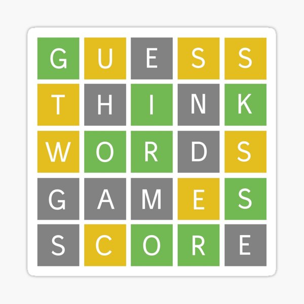 "Wordle Word Scramble Puzzle Game" Sticker for Sale by KrisInStitches ...