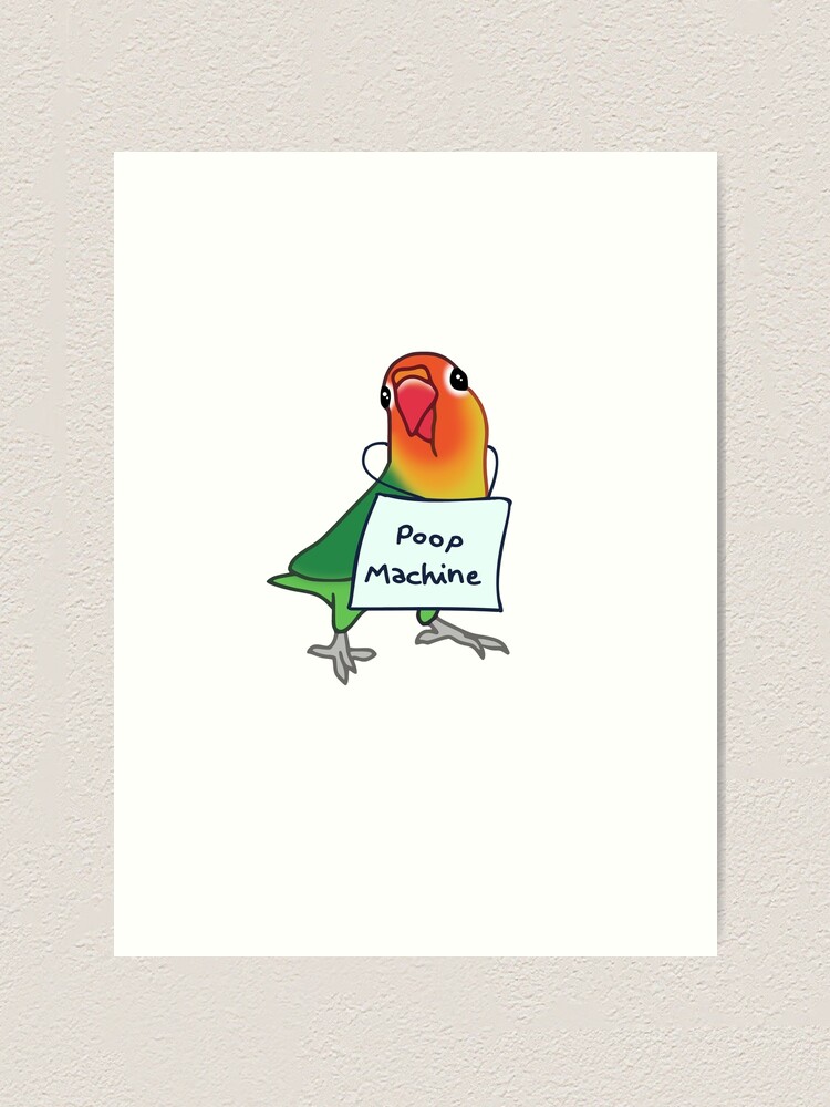 "Fischer's Lovebird - Poop Machine" Art Print by FandomizedRose | Redbubble