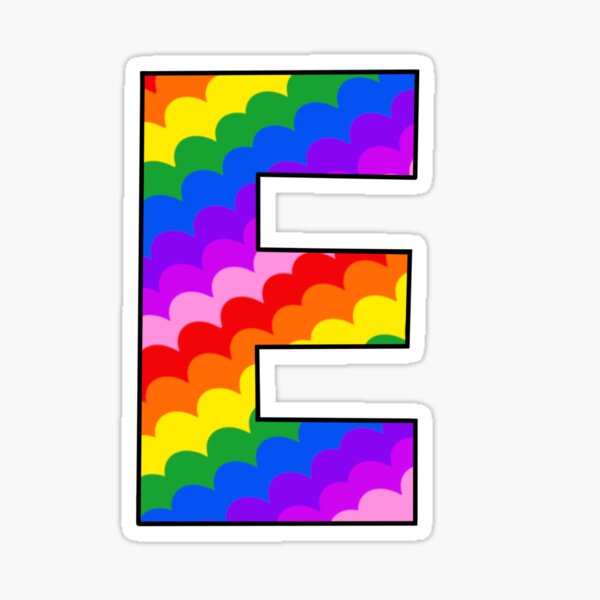 "The Letter E Rainbow" Sticker by Pammiez | Redbubble