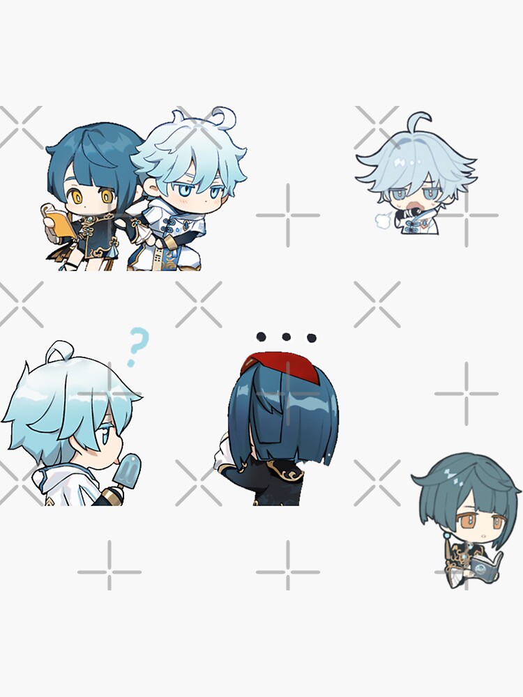 "Chongyun and Xingqiu Genshin Impact Chibi" Sticker for Sale by ...