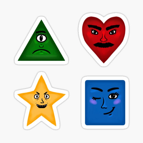 "Shapes With Weird Faces Sticker Pack" Sticker for Sale by MarssyMT ...