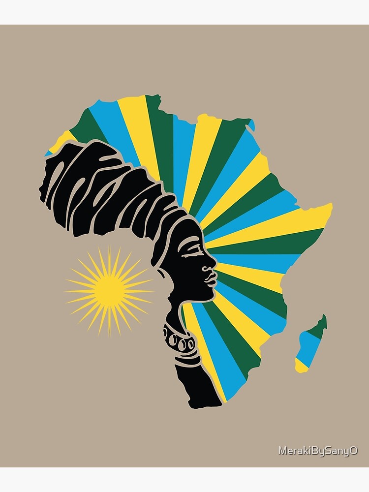 "Rwanda Rwanda Rwandan Flag Kigali Map Of Africa African Woman Ethnic ...