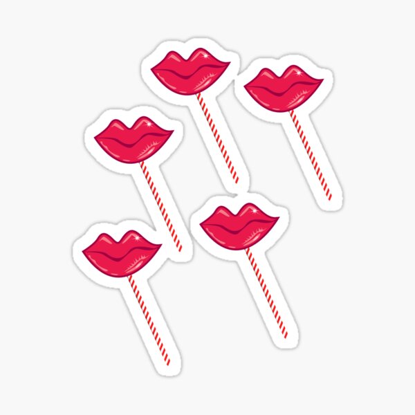 "Lolipop Red Lips Aesthetic" Sticker by MerchLovers | Redbubble