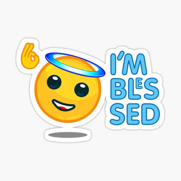 "So blessed / popolar christian slang / with emoji" Sticker for Sale by ...