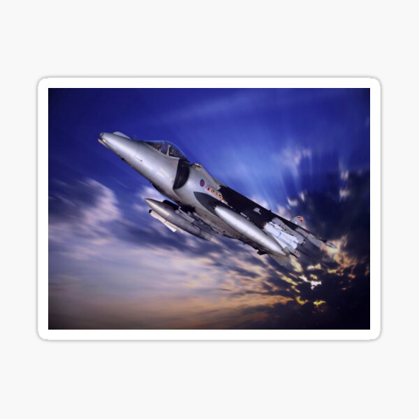 "Royal Air Force Harrier" Sticker by bmphoto | Redbubble