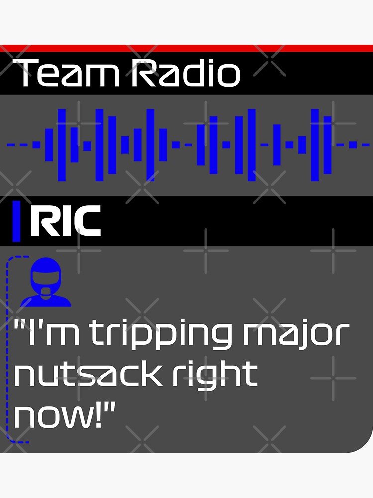 "Tripping Major Nutsack - F1 Team Radio Quote" Sticker for Sale by ...