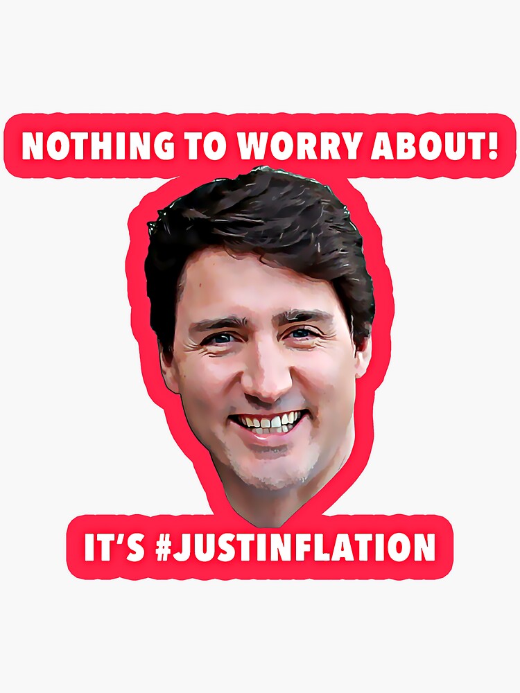 "JustinFlation 1" Sticker for Sale by TrueNorthStick | Redbubble