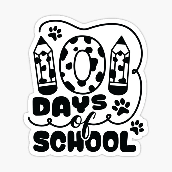 Pegatina «Camiseta de 101 días de escuela para niños y niñas» de ...