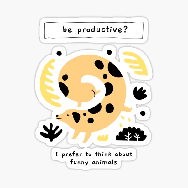 "Funny Animals Procrastination" Sticker for Sale by c0bera | Redbubble