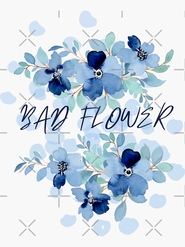 "BADFLOWER BLUE" Sticker for Sale by saramostafaart | Redbubble