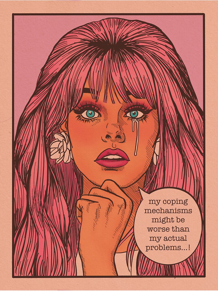 "coping mechanism " Sticker for Sale by TVLMdesigns | Redbubble