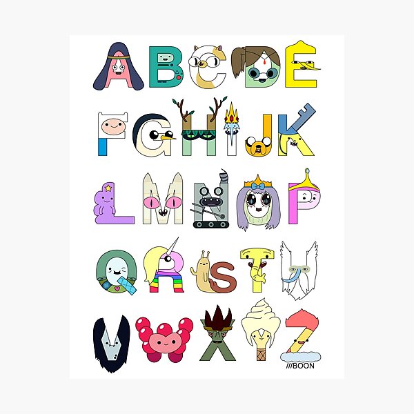 "Alphabet Time - An Adventure Time Alphabet" Photographic Print for ...