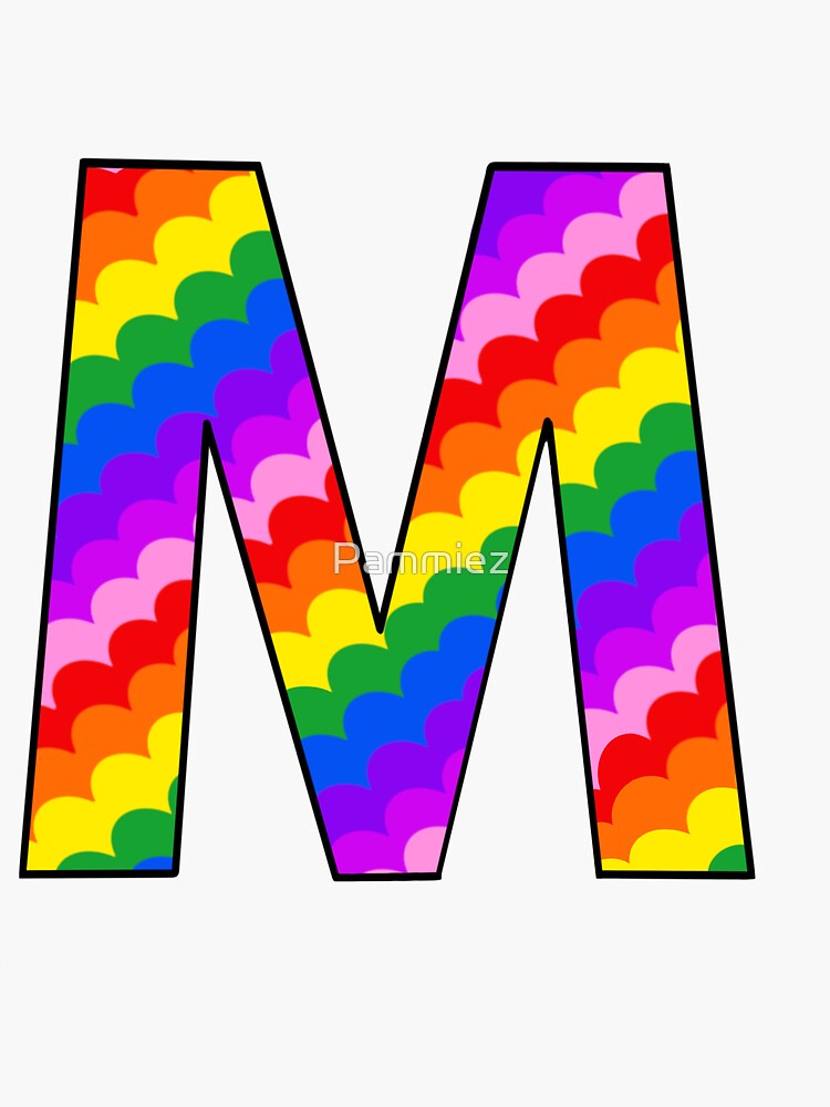 "The Letter M Rainbow" Sticker by Pammiez | Redbubble