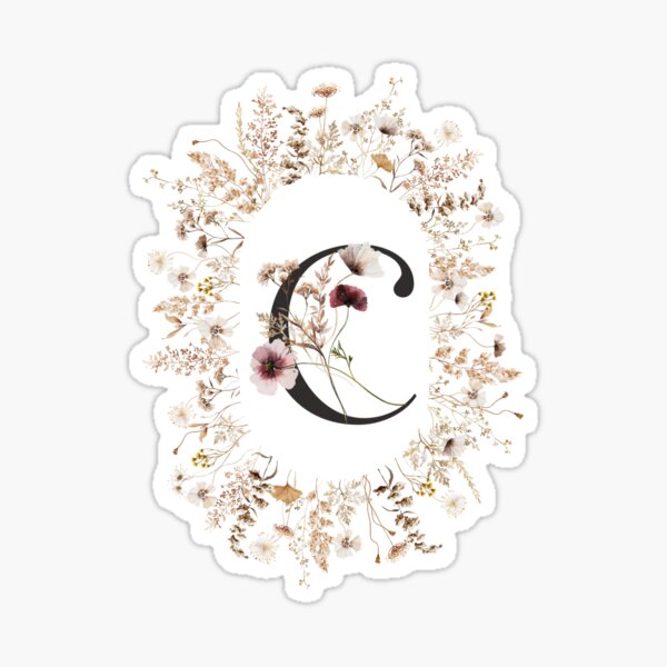 "Blooms Monogram C" Sticker for Sale by ElenaDanilo | Redbubble