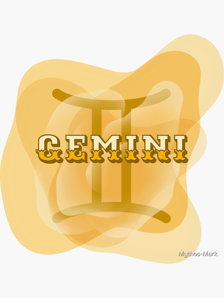 "Gemini Astrological Sign Design" Sticker for Sale by Mythos-Mark ...