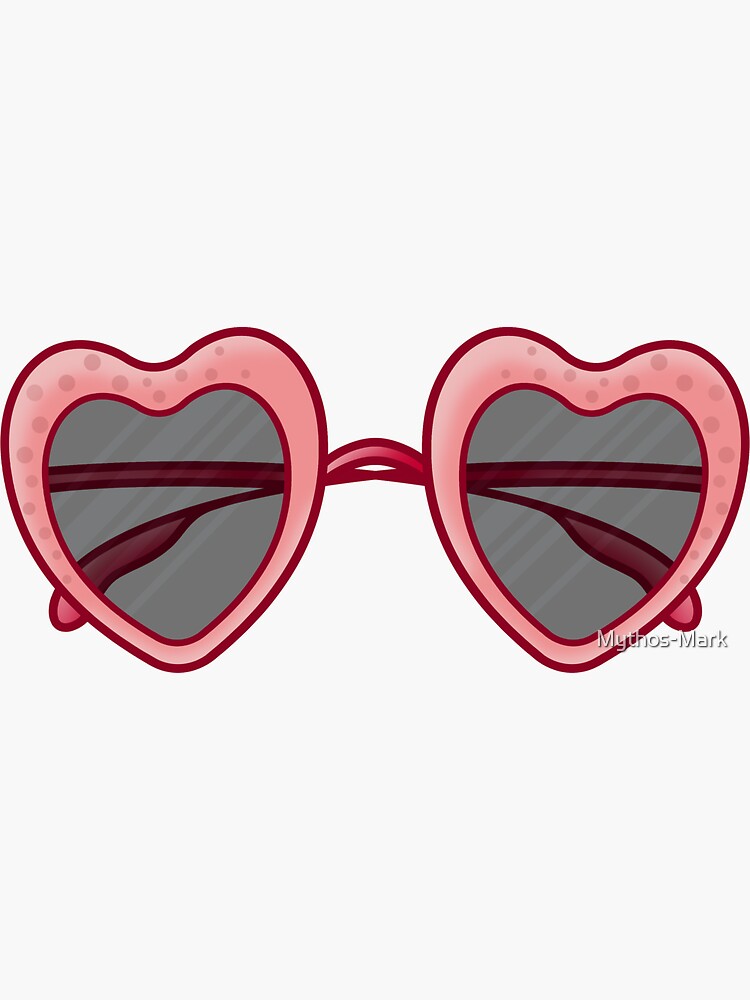 "Retro Style Heart Shaped Sunglasses" Sticker for Sale by Mythos-Mark ...