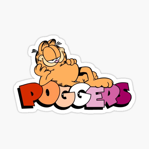 "garfield poggers (sunset)" Sticker by snailcounty | Redbubble