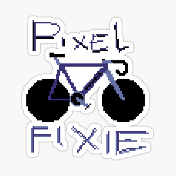 "Pixel Fixie" Sticker by IntroBird | Redbubble