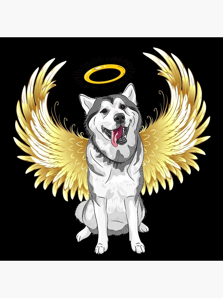 "Siberian Husky Angel Dog" Art Board Print for Sale by Keffy | Redbubble