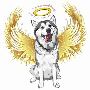 "Siberian Husky Angel Dog" Art Board Print for Sale by Keffy | Redbubble