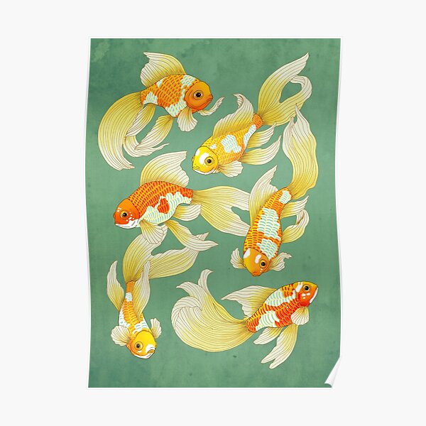 "Goldfish Happiness" Poster for Sale by FireRabbit | Redbubble