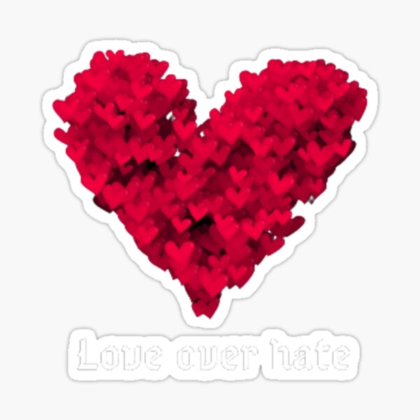 Pegatina «Love over Hate Quotes, feliz día de San Valentín Teacher ...