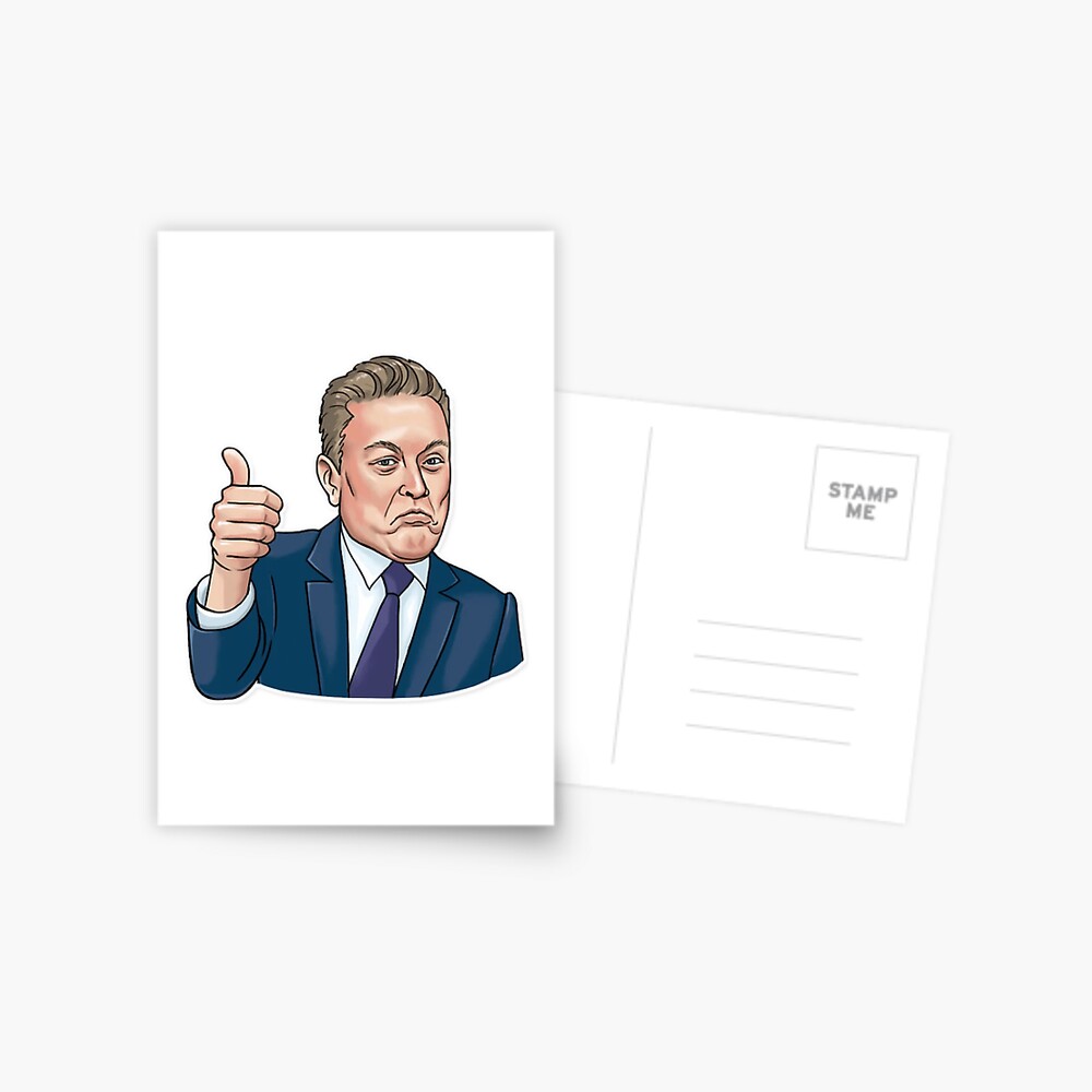 "Elon Musk Thumbs Up | TESLA Motors | TESLA owner" Postcard by ...