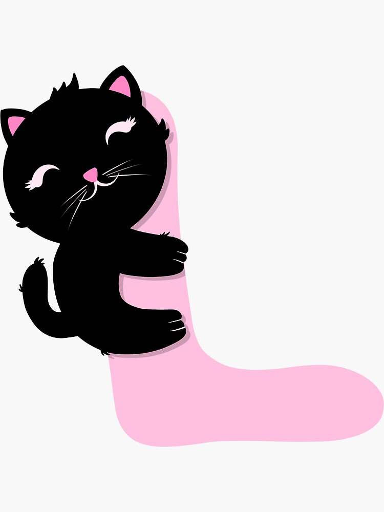 Pegatina for Sale con la obra «Letra L Gato» de Minaficent | Redbubble