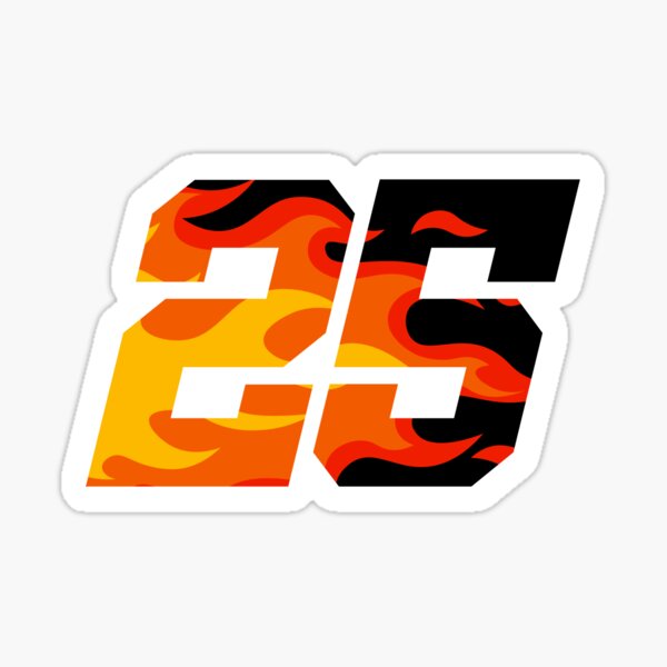"On Fire Racing Car Number 25 Decal" Sticker by KevBrettArt | Redbubble