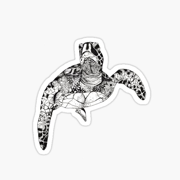 "Hand drawn turtle drawing" Sticker for Sale by Voza | Redbubble