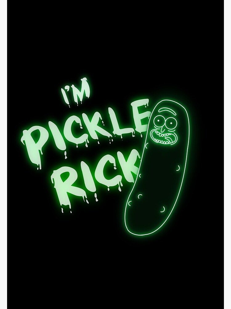 "Neon Pickle Rick" Poster for Sale by BohenArt | Redbubble