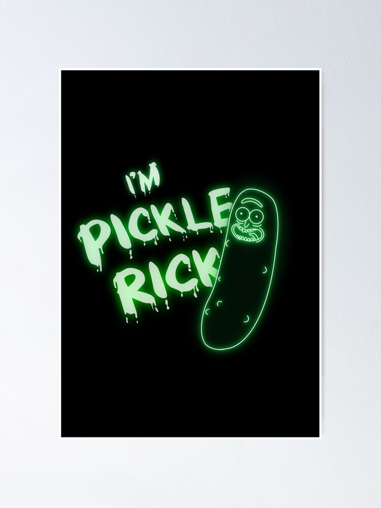 "Neon Pickle Rick" Poster for Sale by BohenArt | Redbubble