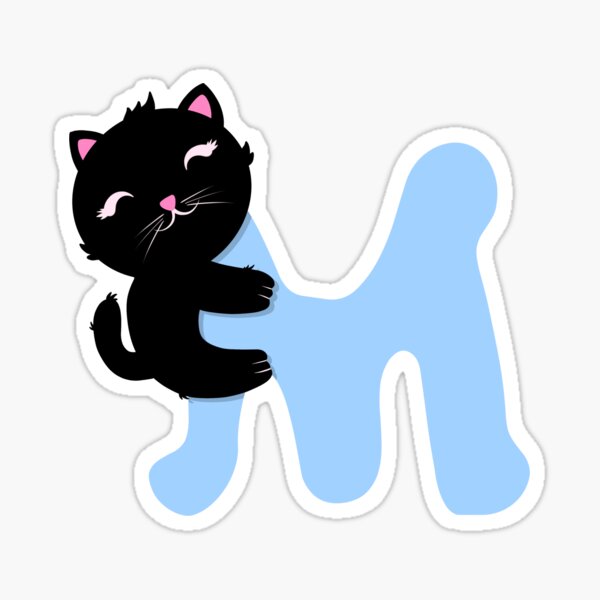 "Letter M Cat" Sticker for Sale by Minaficent | Redbubble