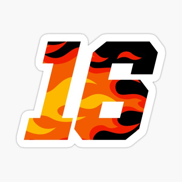 "On Fire Racing Car Number 16 Decal" Sticker for Sale by KevBrettArt ...