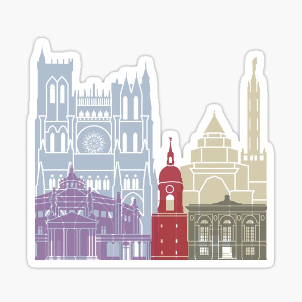 "Amiens skyline poster" Sticker by paulrommer | Redbubble